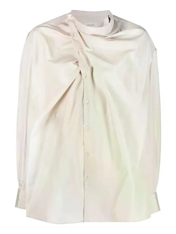 LEMAIRE Draped Silk Shirt - Neutrals