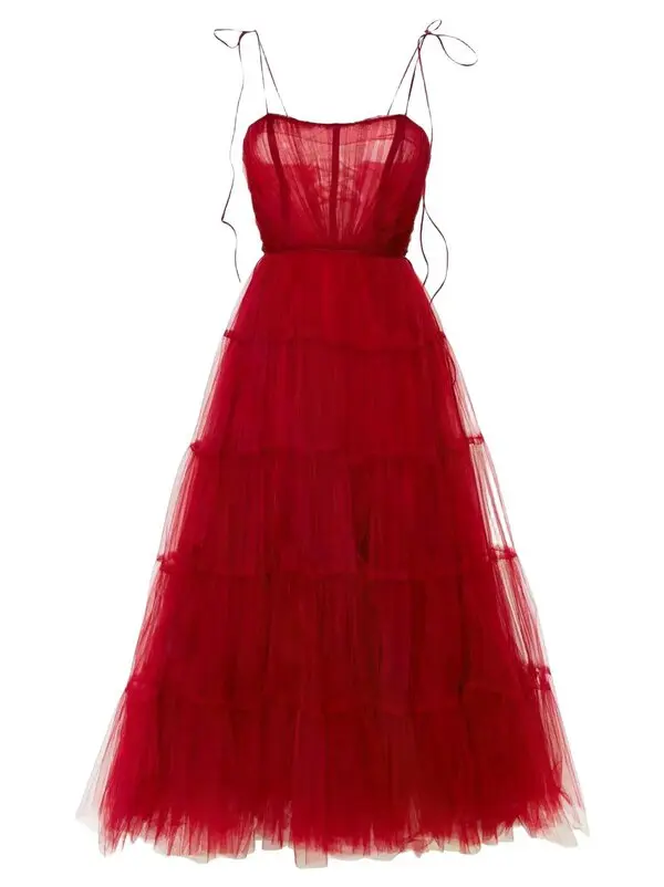 ANA RADU Tulle Maxi Dress - Red