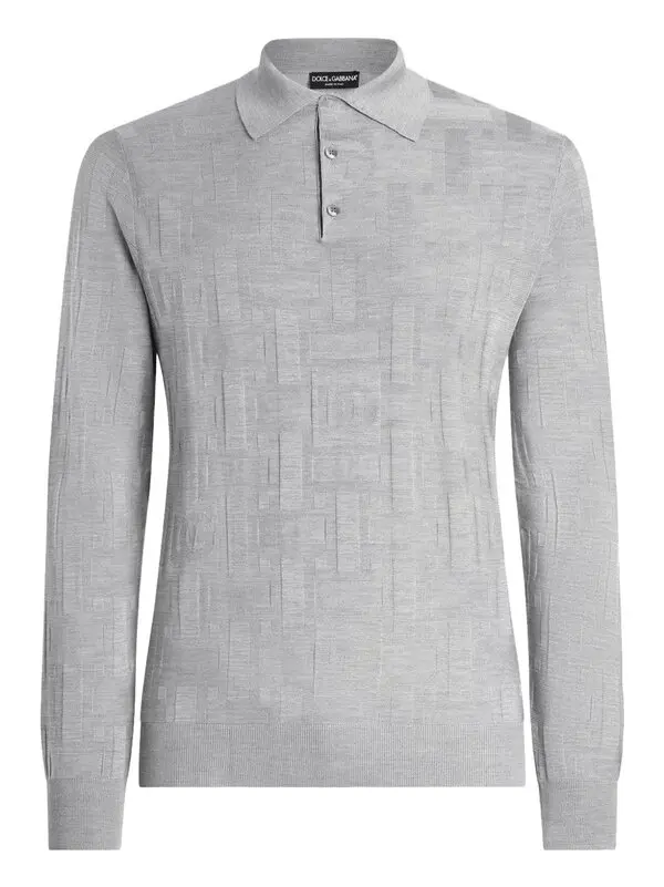 Dolce & Gabbana Fine-knit Polo Shirt - Grey