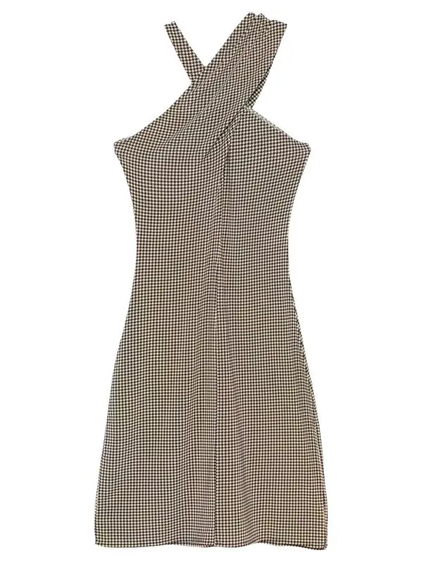COURREGES Criss-cross Jersey Mini Dress - Neutrals