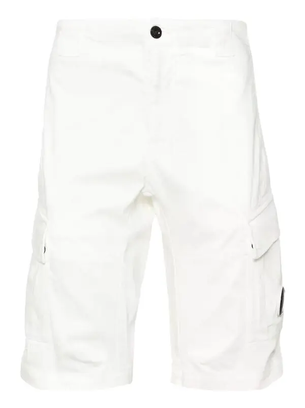 C.P. COMPANY Lens-detail Cargo Shorts - White