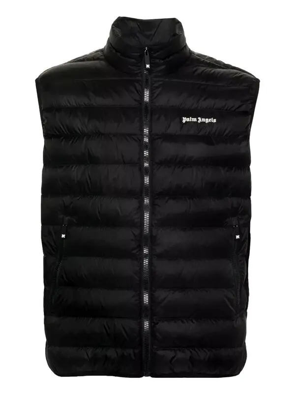 Palm Angels Logo-print Padded Gilet - Black