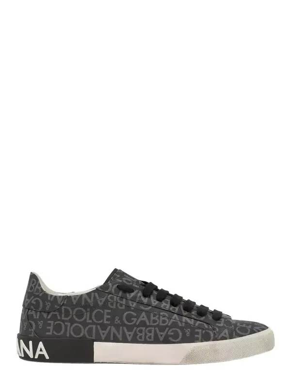 Dolce & Gabbana Portofino Logo-print Sneakers - Grey