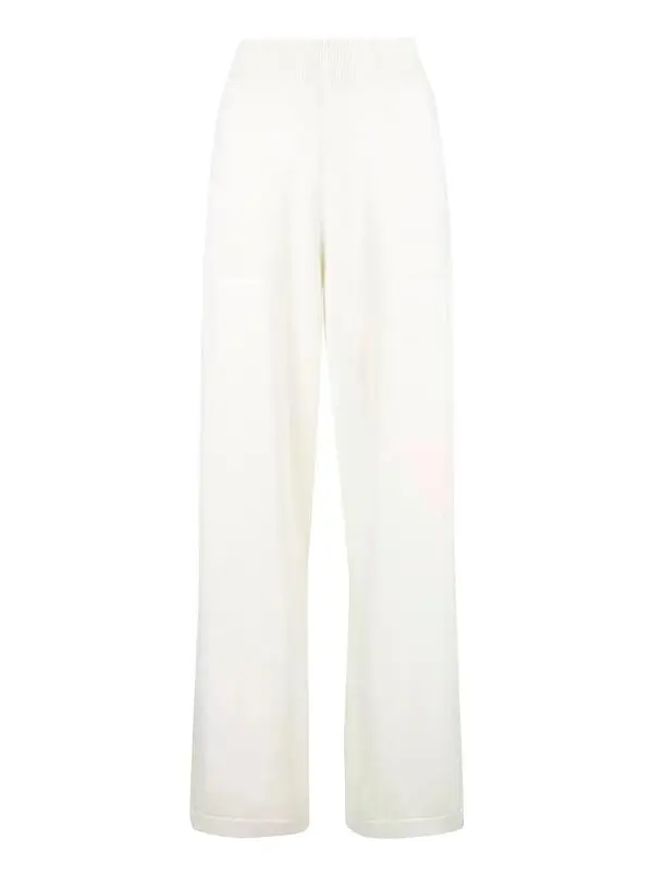 BARRIE Flared Knitted Trousers - White