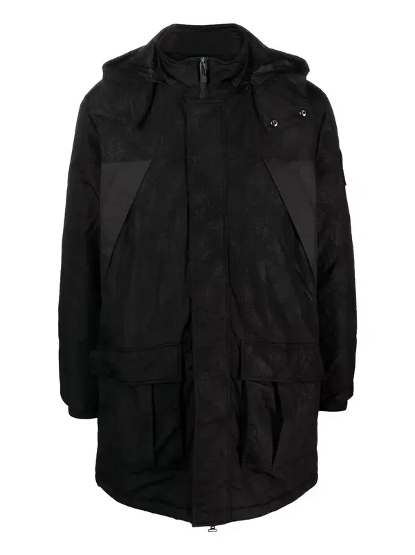 EA7 Logo-patch Hooded Jacket - Black