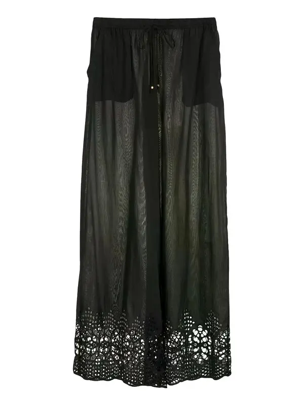 AMIR SLAMA Broderie-anglaise Palazzo Pants - Black
