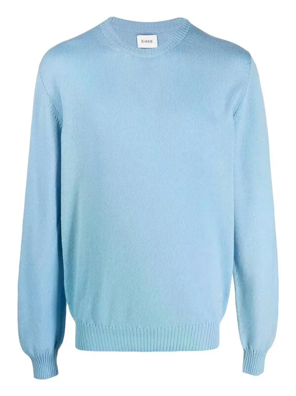 BARRIE B Label Cashmere Jumper - Blue