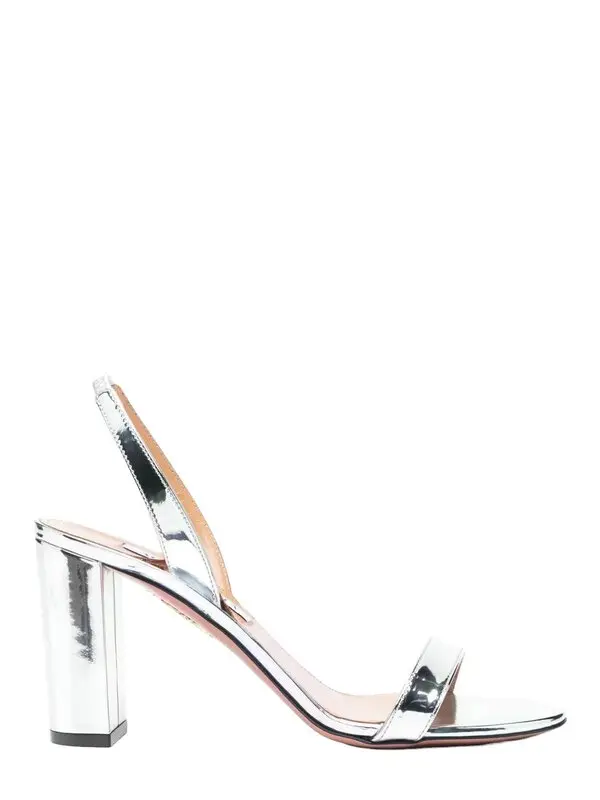 AQUAZZURA So Nude 60mm Metallic Sandals - Silver