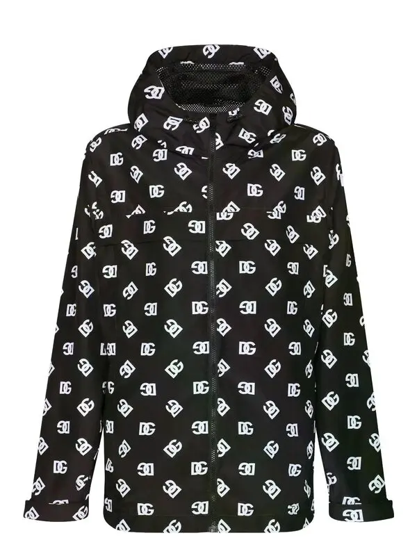 Dolce & Gabbana Dg-logo Quilted Hooded Jacket - Black