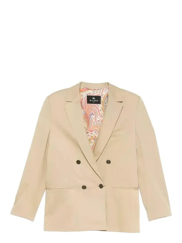Etro Notched-lapels Double-breasted Blazer - Neutrals