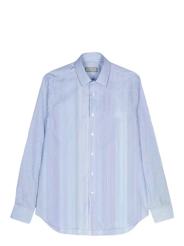Canali Long-sleeve Striped Shirt - Blue