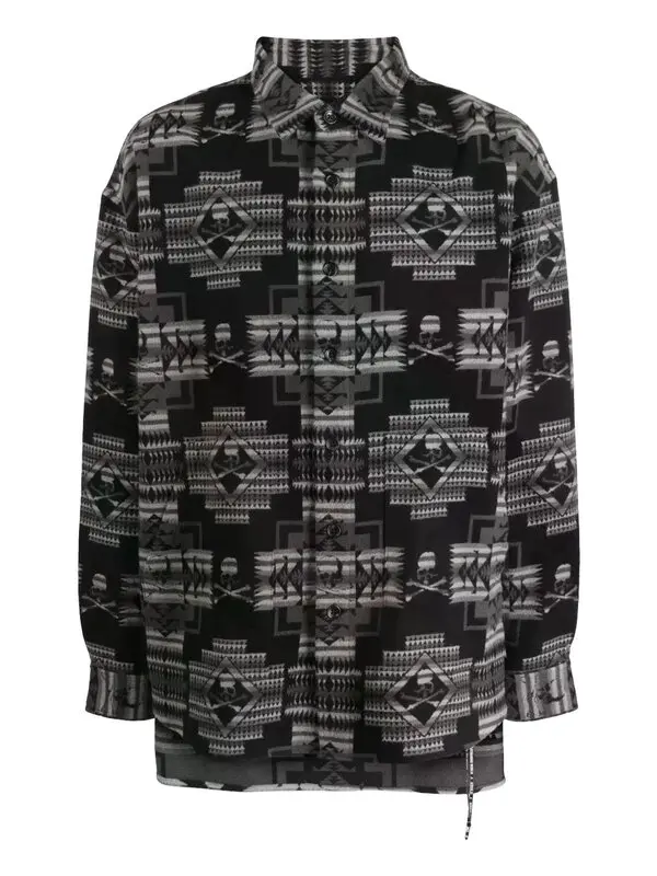MASTERMIND WORLD Chimayo Jacquard Cotton Shirt - Black