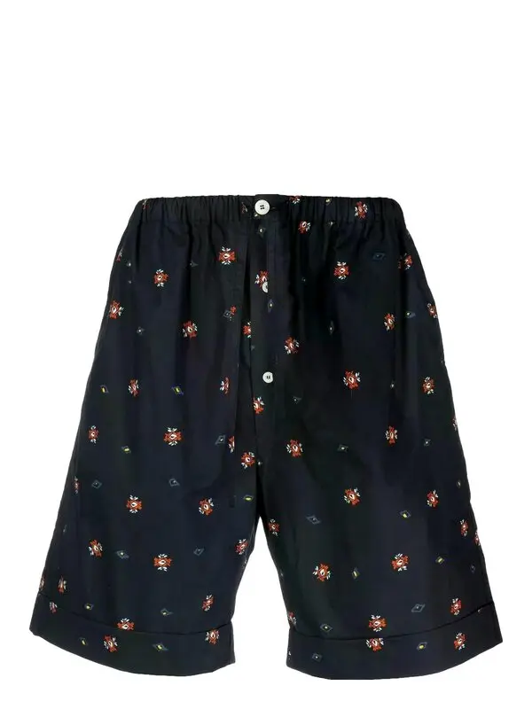 Nick Fouquet Graphic-print Drawstring Shorts - Blue