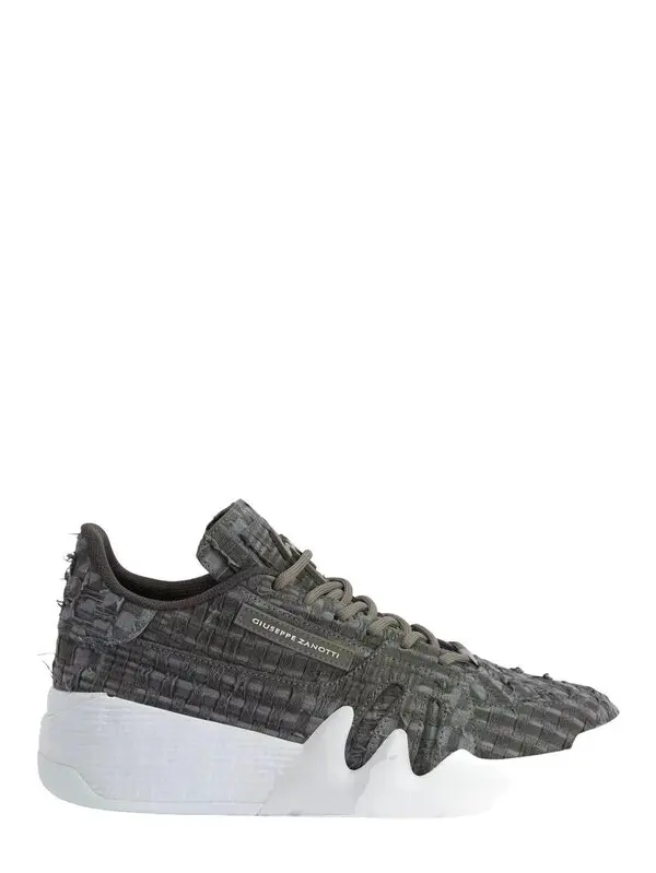 GIUSEPPE ZANOTTI Talon Lace-up Low-top Sneakers - Grey
