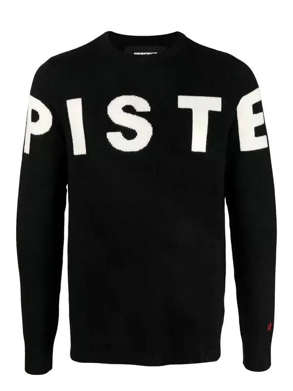 Perfect Moment Intarsia Knit Sweater - Black