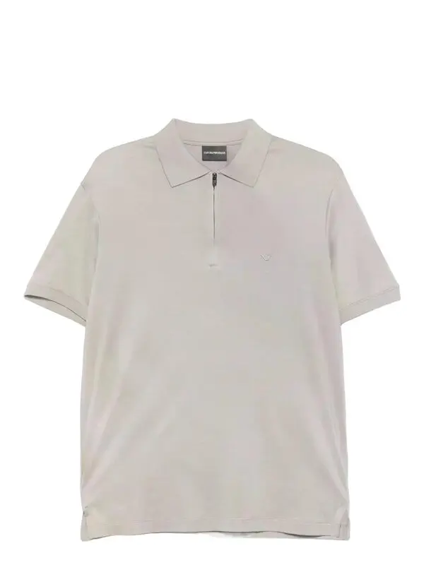 Emporio Armani Logo-embroidered Polo Shirt - Grey