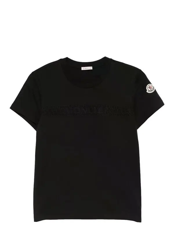 Moncler Logo-embroidered T-shirt - Black