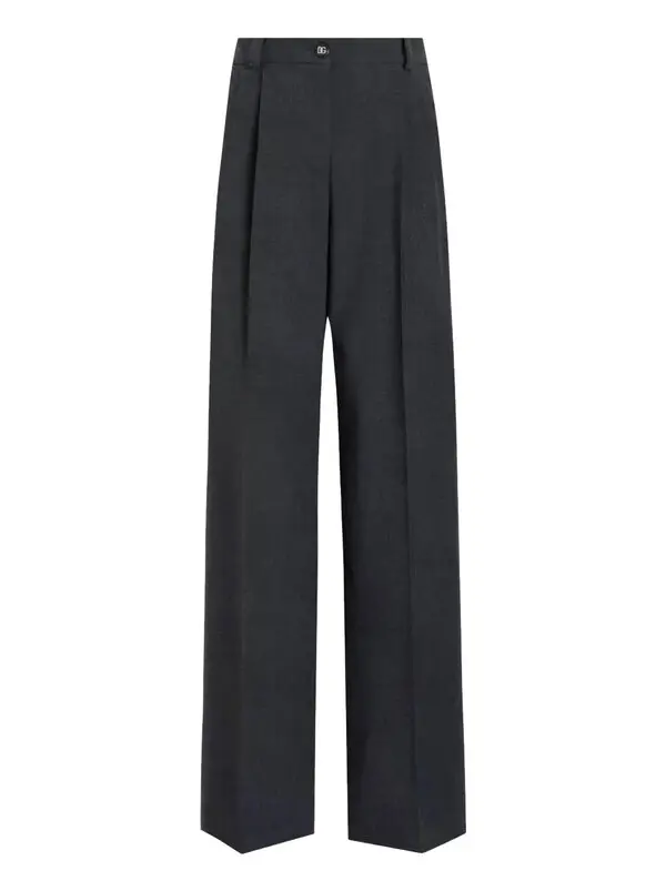 Dolce & Gabbana Pressed Crease Straight-leg Trousers - Grey
