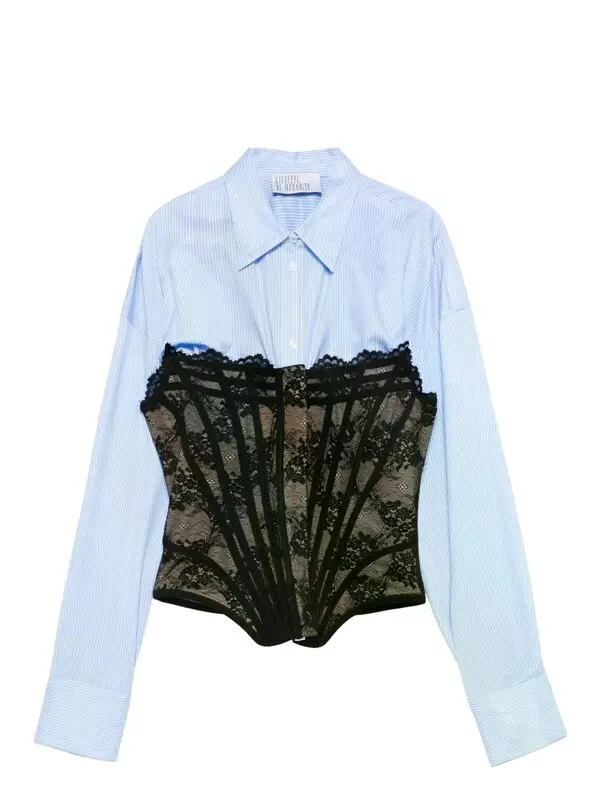 Giuseppe Di Morabito Striped Layered Shirt - Blue