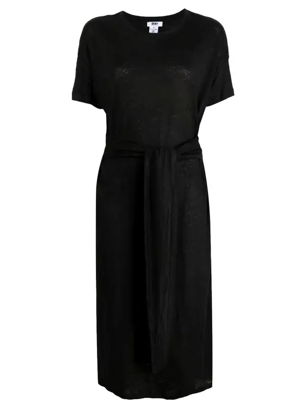 Dkny Linen Long Dress - Black