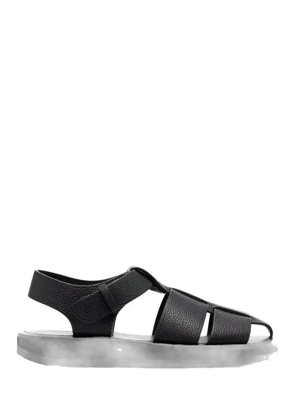 THE ROW Fisherman Leather Sandals - Black