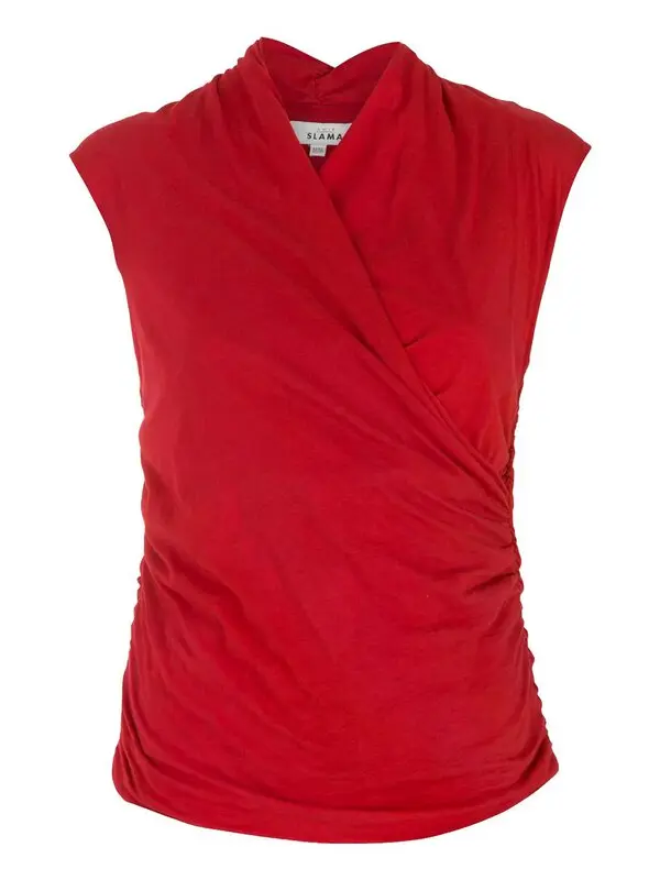 AMIR SLAMA Draped Blouse - Red