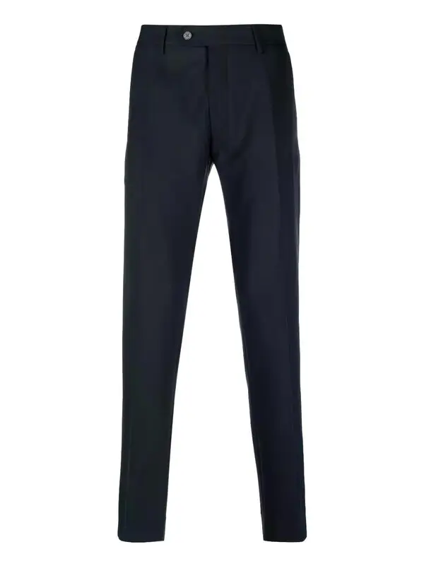 Boggi Milano Mid-rise Tailored Trousers - Blue