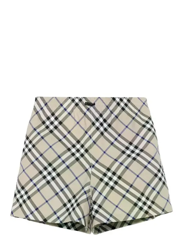 Burberry Equestrian Knight Motif Check Shorts - Grey
