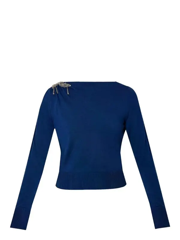 Erdem Cropped Sweater - Blue