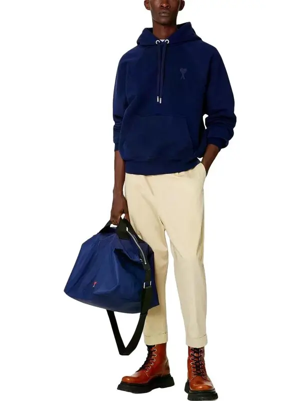 AMI Paris Drop-crotch Cropped Trousers - Neutrals