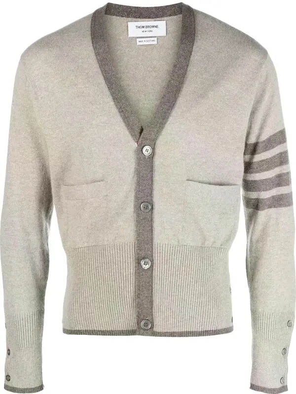 Thom Browne 4-bar Cashmere Cardigan - Grey