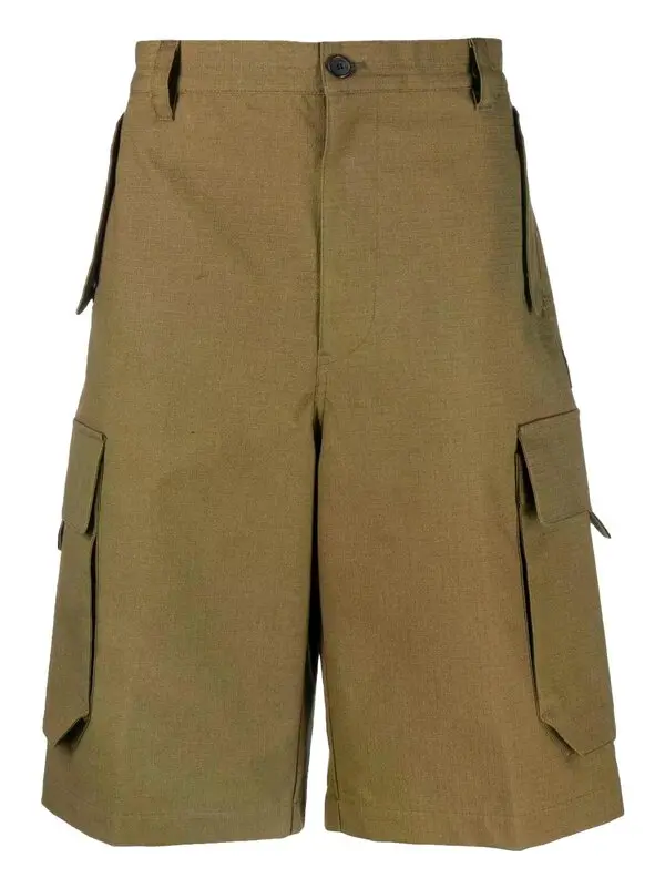 Kenzo Cotton Cargo Shorts - Green