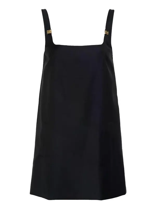 Miu Miu Logo-plaque Virgin Wool Minidress - Blue