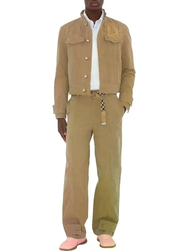 Burberry Cotton Trousers - Neutrals