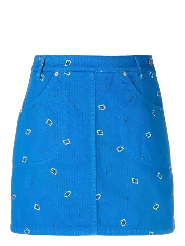 Kenzo Paisley-print A-line Skirt - Blue