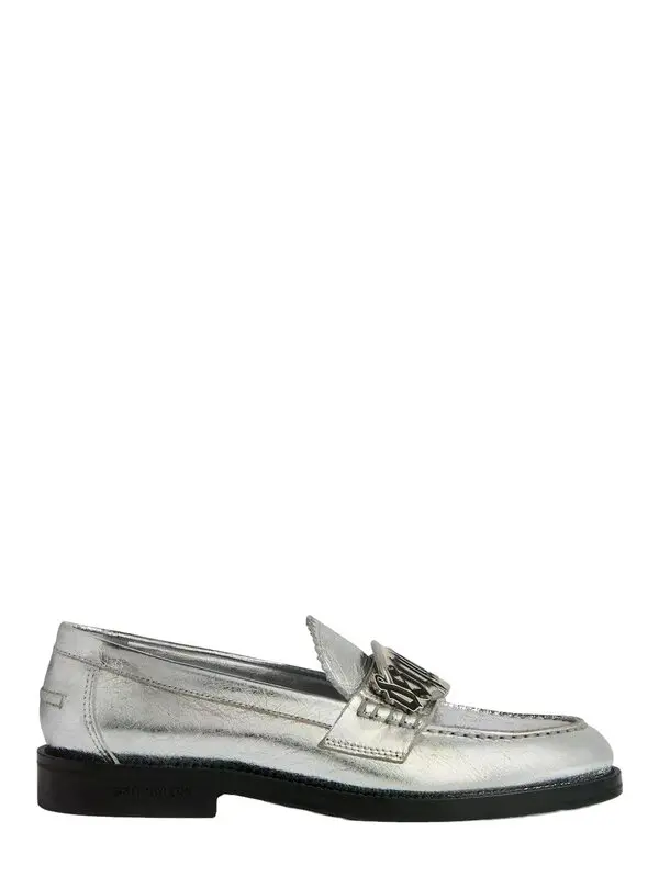 Dsquared2 Gothic Metallic Leather Loafers - Silver