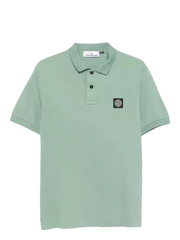 Stone Island Piqué-weave Polo Shirt - Green