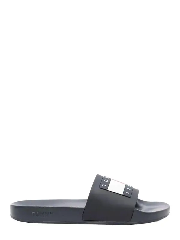 Tommy Hilfiger Raised-logo Open-toe Slides - Blue