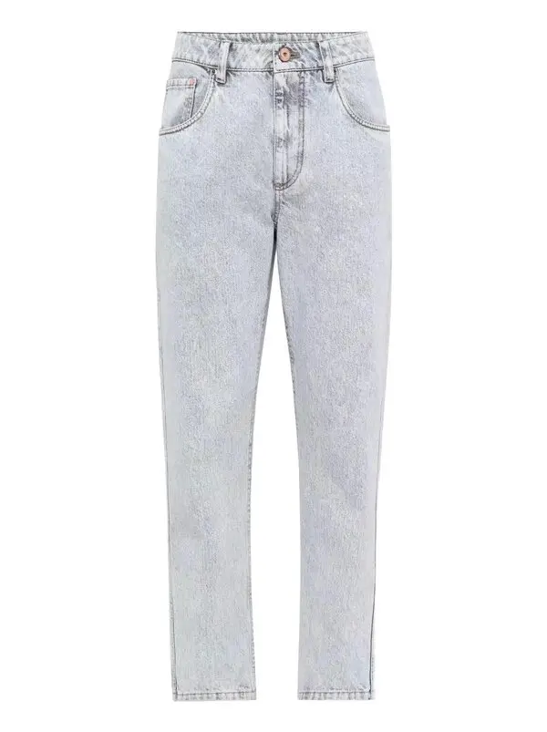 Brunello Cucinelli Mid-rise Tapered Jeans - Blue