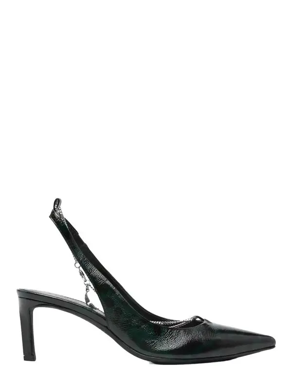 Zadig&Voltaire First Night Court 68mm Leather Pumps - Green