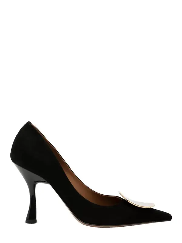 MALONE SOULIERS Vonn 90mm Metallic-finish Suede Pumps - Black