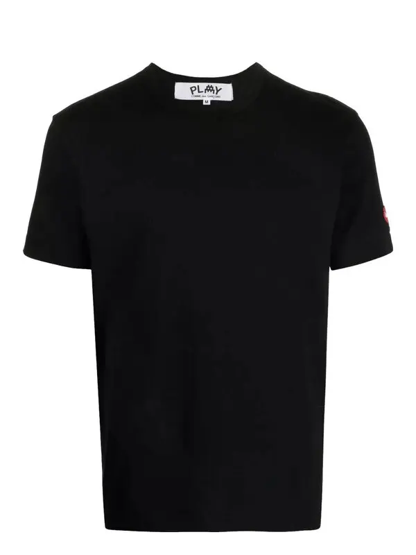 Play Comme Des Garcon Logo-patch Cotton T-shirt - Black