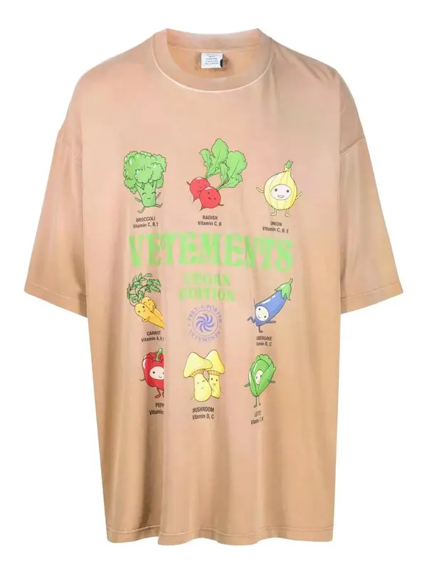 Vetements Vegan Logo-print Cotton T-shirt - Brown