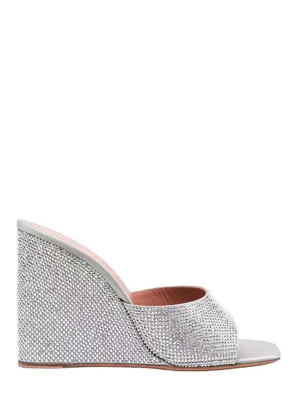 Amina Muaddi Lupita Heeled Sandals - Silver