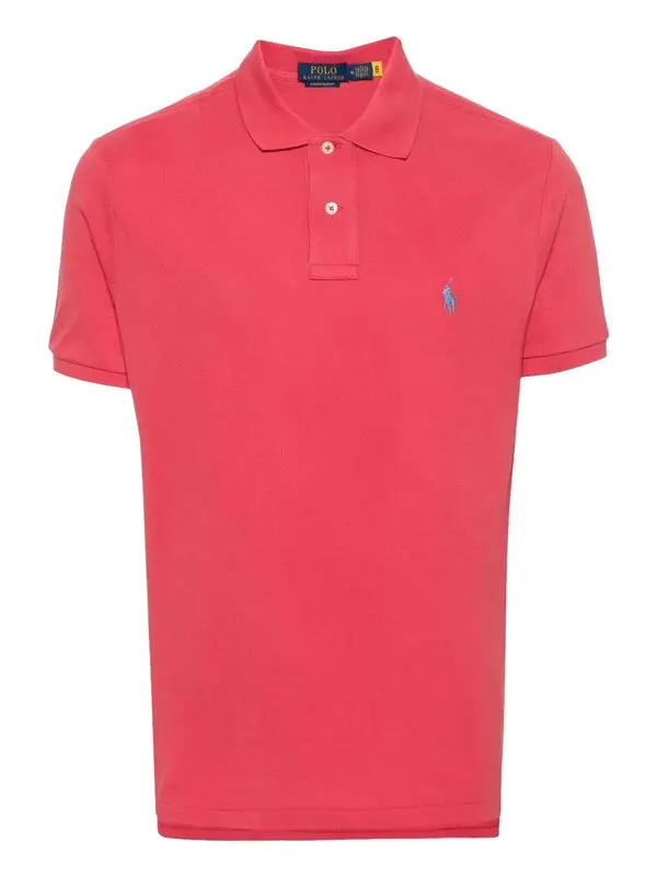 Polo Ralph Lauren Cotton Piqué Polo Shirt With Signature Motif - Red
