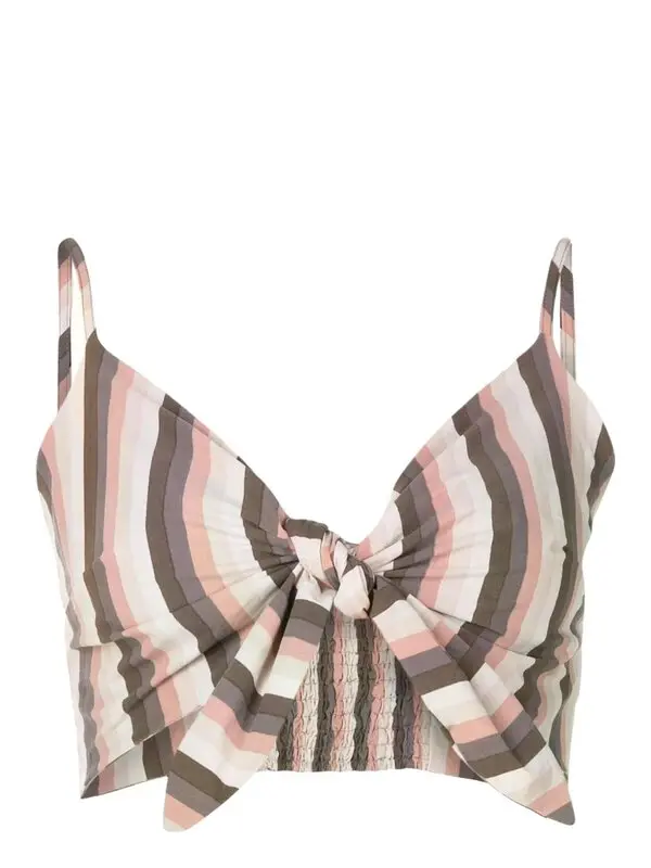 AMIR SLAMA Striped Crop Top - Neutrals