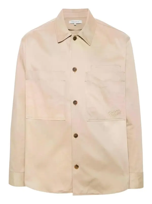 Maison Kitsuné Button-up Cotton Overshirt - Neutrals