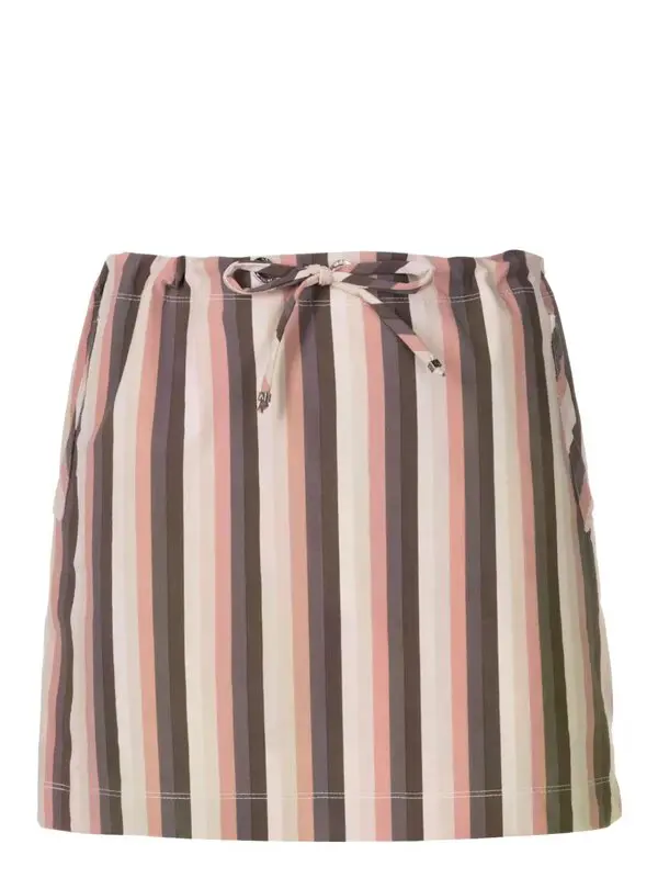 AMIR SLAMA Striped Drawstring-waist Miniskirt - Neutrals