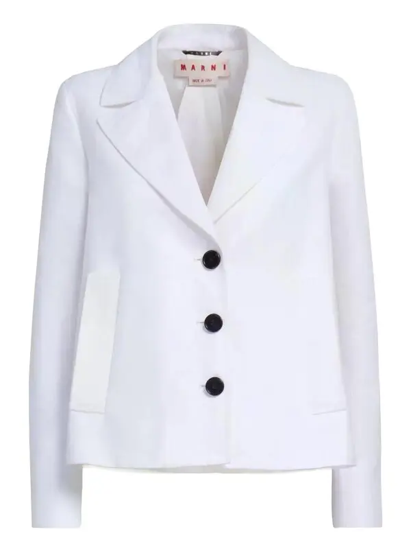 Marni Single-breasted Cotton Blazer - White