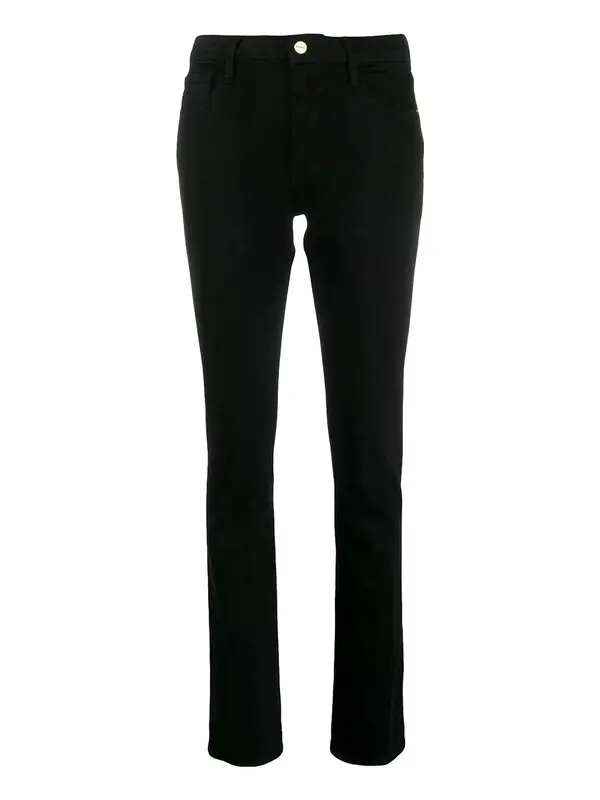 FRAME Sylvie Slender High-rise Straight Jeans - Black